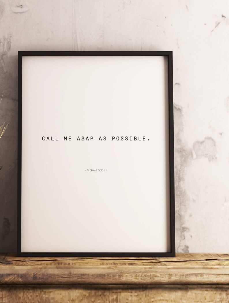 Call Me ASAP as Possible, the Office TV Show Printable, Office Wall Art ...
