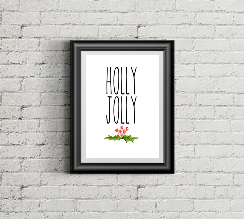Christmas Digital Print Holly Jolly Christmas Printable | Etsy