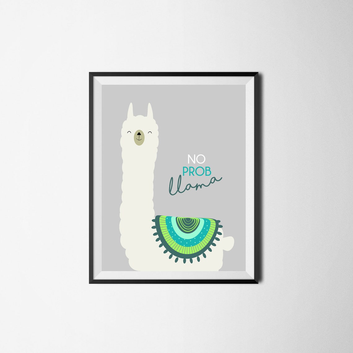 No Prob Llama Printable, Llama Print, Bathroom Decor, Living Room Decor ...