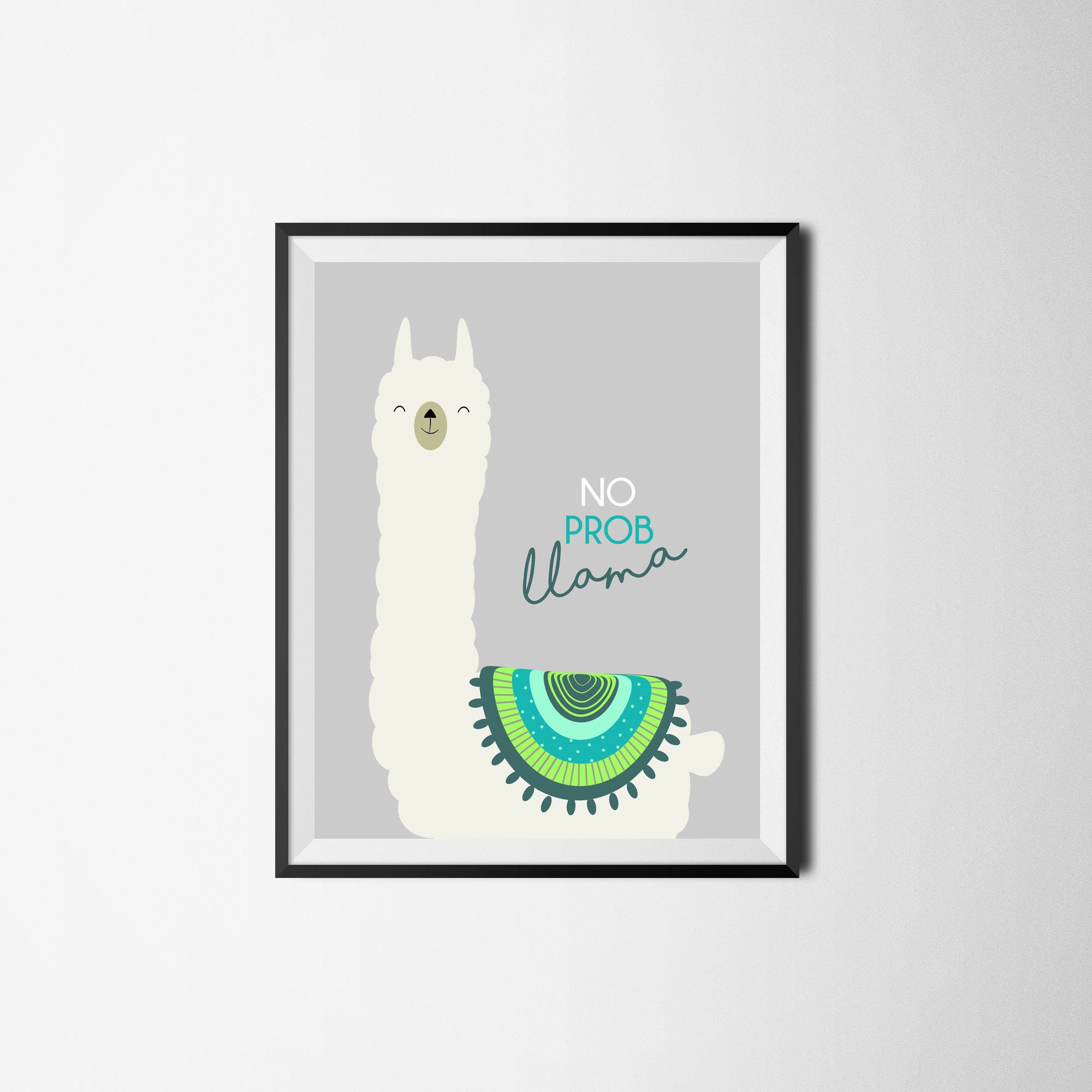 No Prob Llama Printable Llama Print Bathroom Decor Living | Etsy