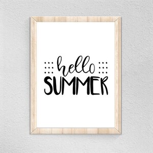 Hello Summer PRINTABLE, Digital Wall Art, Summer Decor, Home Decor ...