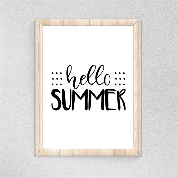 Hello Summer PRINTABLE, Digital Wall Art, Summer Decor, Home Decor ...