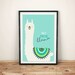 No Prob Llama Printable Llama Print Bathroom Decor Living - Etsy