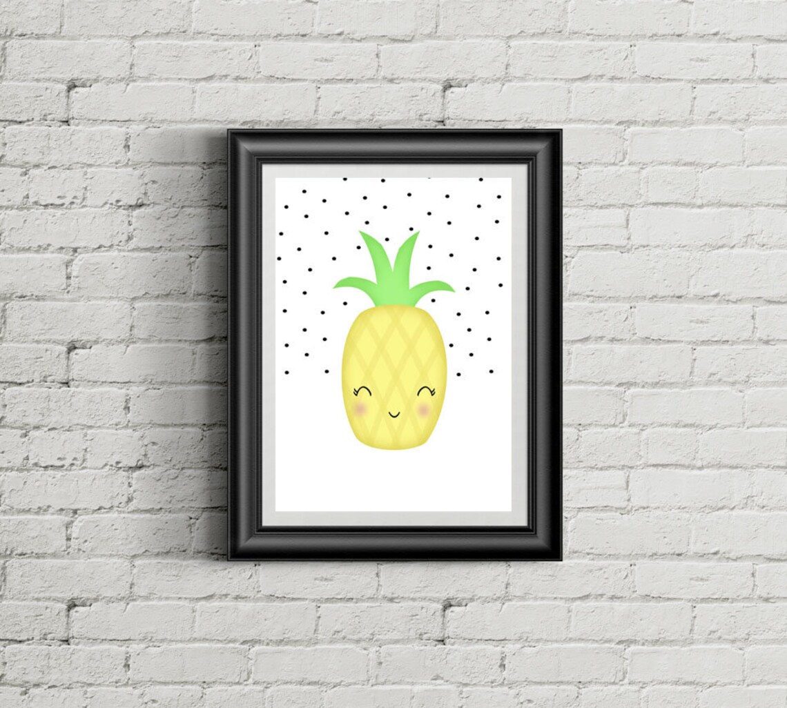 Summer Pineapple PRINTABLE, Digital Wall Art, Summer Printable, Home ...