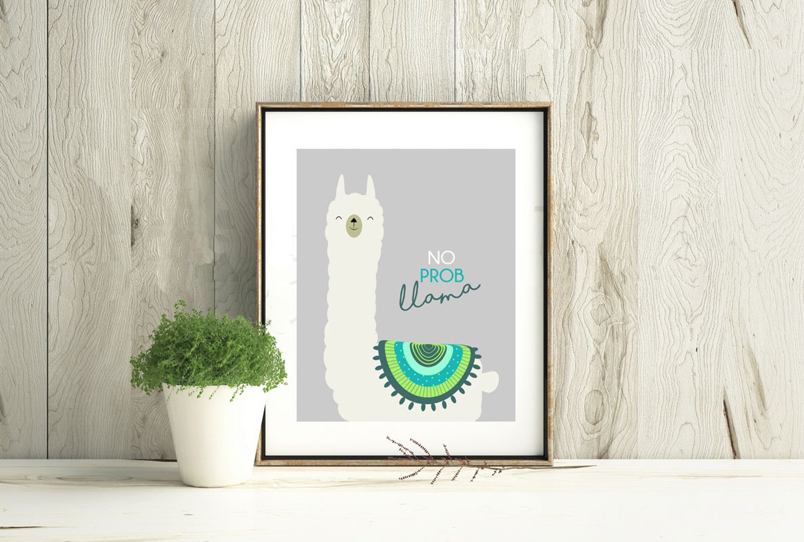 No Prob Llama Printable Llama Print Bathroom Decor Living | Etsy