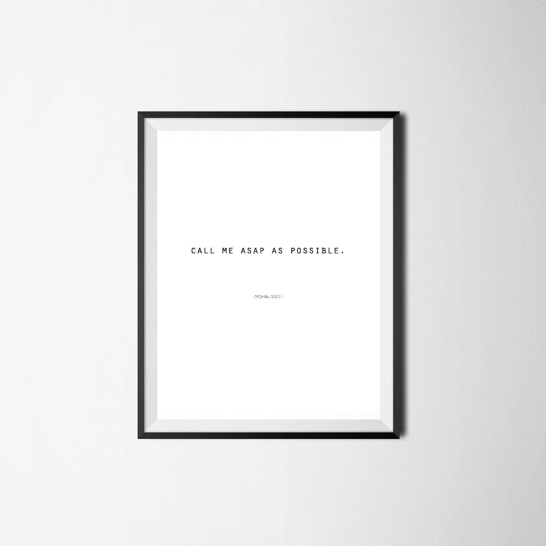 Call Me ASAP as Possible, the Office TV Show Printable, Office Wall Art ...