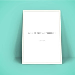 Call Me ASAP as Possible, the Office TV Show Printable, Office Wall Art ...