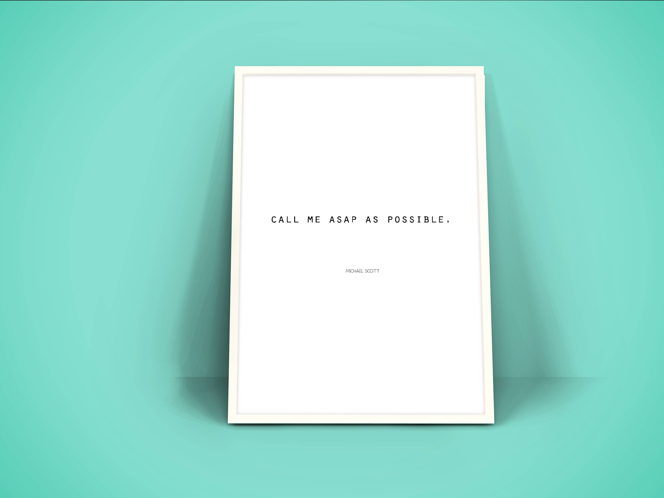 Call Me ASAP as Possible the Office TV Show Printable Office | Etsy