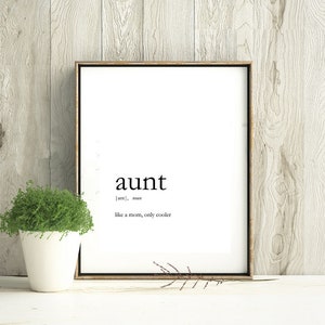 Dictionary Art, Aunt Definition, Mother's Day Gift, Aunt Gift, Aunt ...
