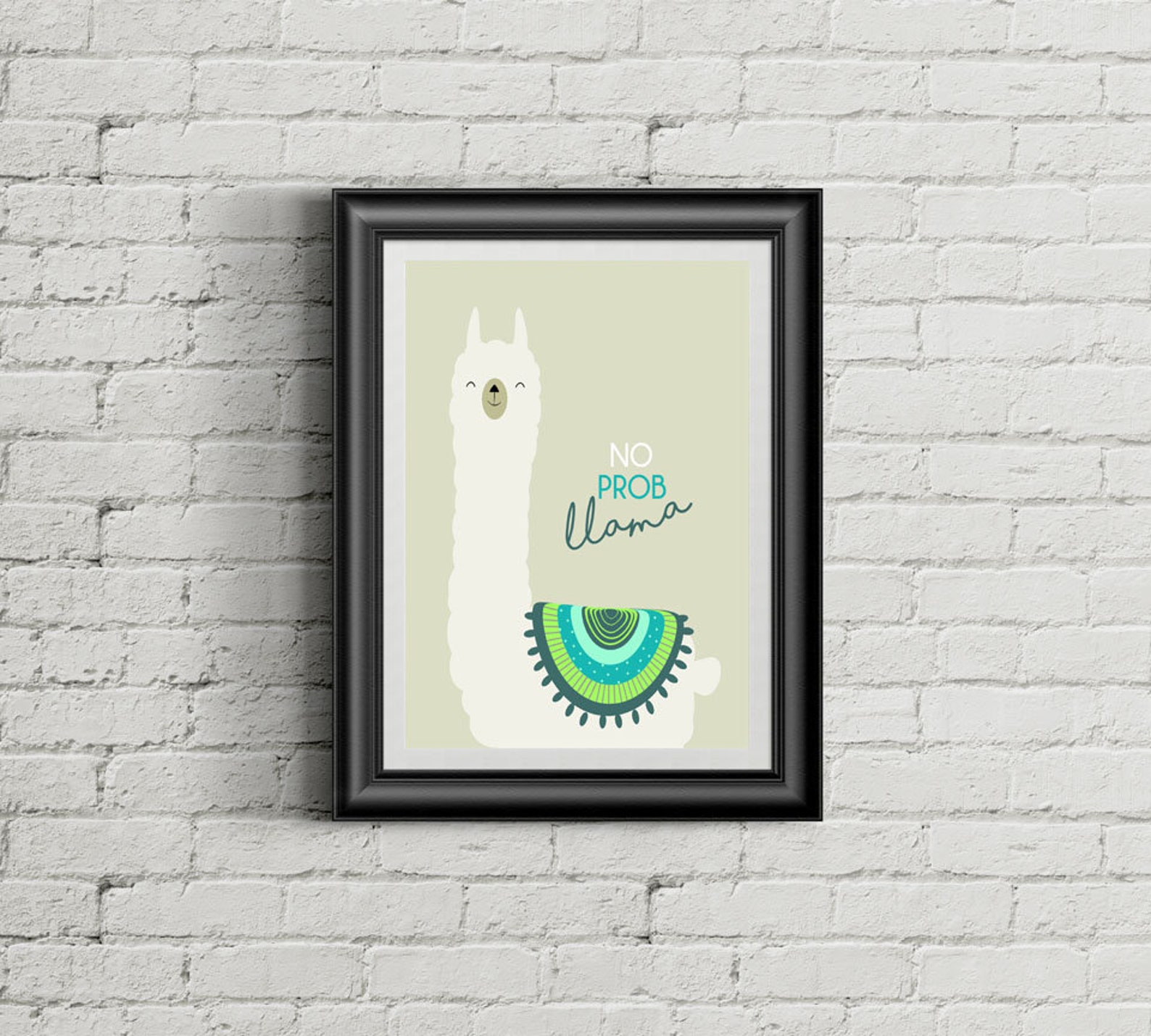 No Prob Llama Printable Llama Print Bathroom Decor Living | Etsy