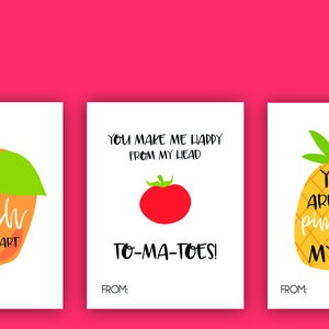 Fruit Valentines Cards, Classroom Valentine, Printable Valentines for ...