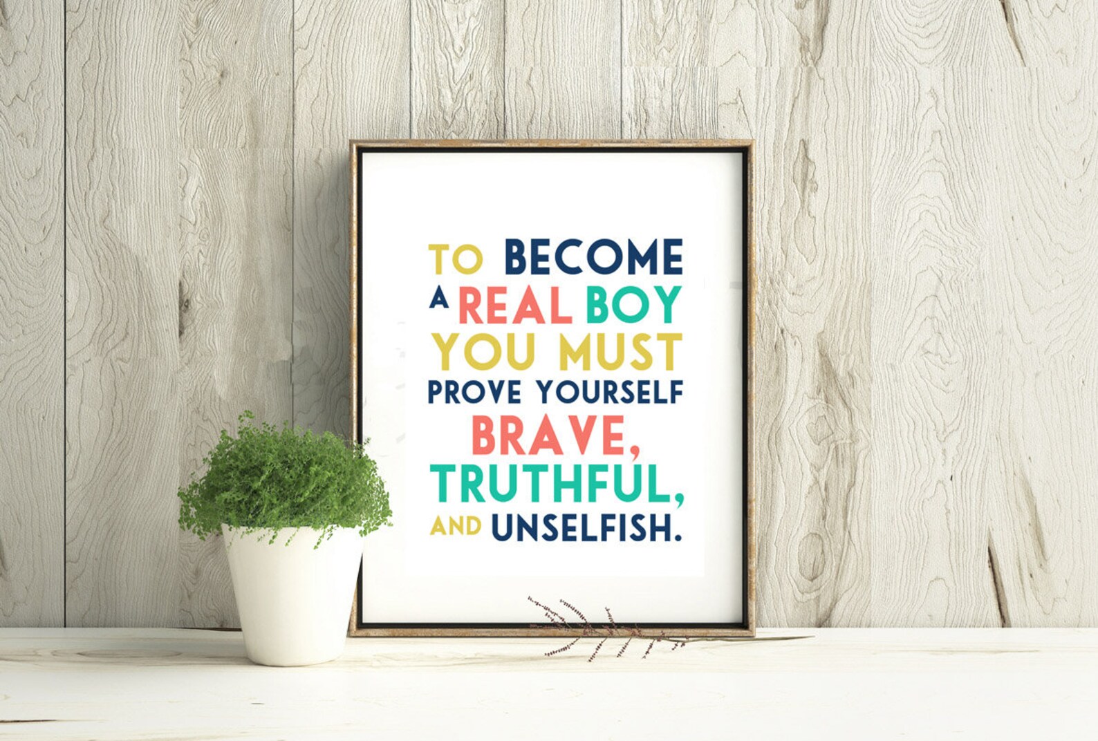 To Become A Real Boy Printable Pinocchio Quote Kids Room - Etsy