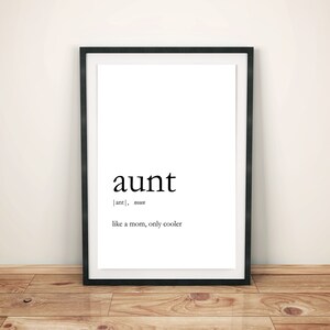 Dictionary Art, Aunt Definition, Mother's Day Gift, Aunt Gift, Aunt ...
