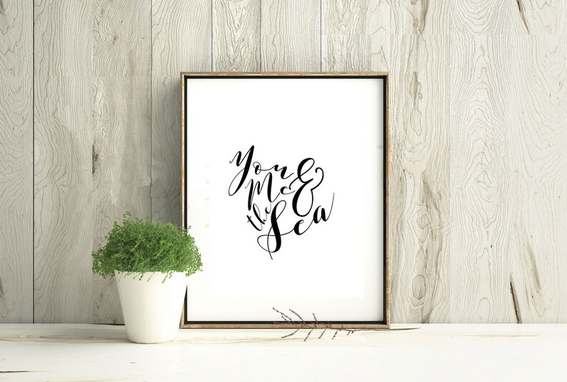 You Me and the Sea PRINTABLE Art Home Decor Wedding Gift | Etsy