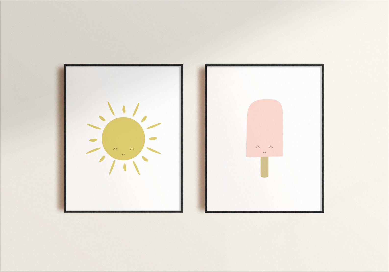 Nursery Prints Set of 2, Sunshine Print, Popsicle Print, Happy Decor ...