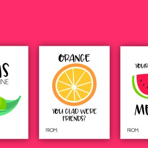 Fruit Valentines Cards, Classroom Valentine, Printable Valentines for ...
