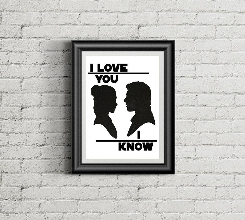Star Wars i Love You I Know Print Star Wars - Etsy UK