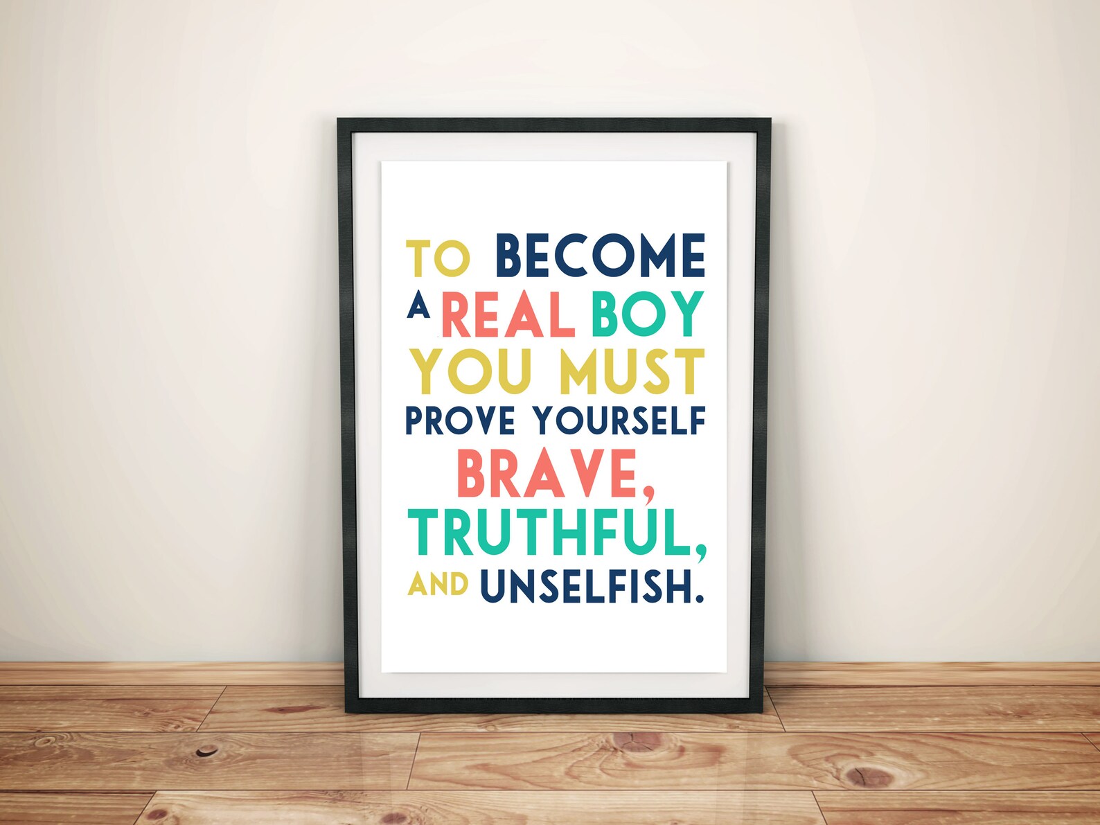 To Become A Real Boy Printable Pinocchio Quote Kids Room - Etsy
