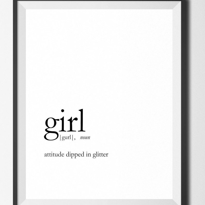 Dictionary Art Girl Definition Definition Print Baby Shower - Etsy