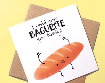 Bread Pun Thank You Card Thanks A Bunch Funny Greeting Card | Etsy