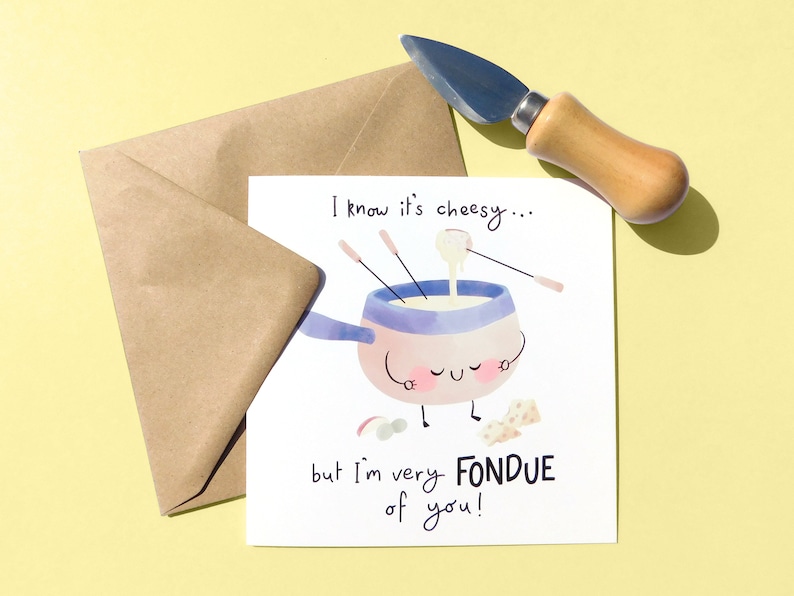 Cheesy Romantic Humour Card Funny Valentine's Card Cute | Etsy