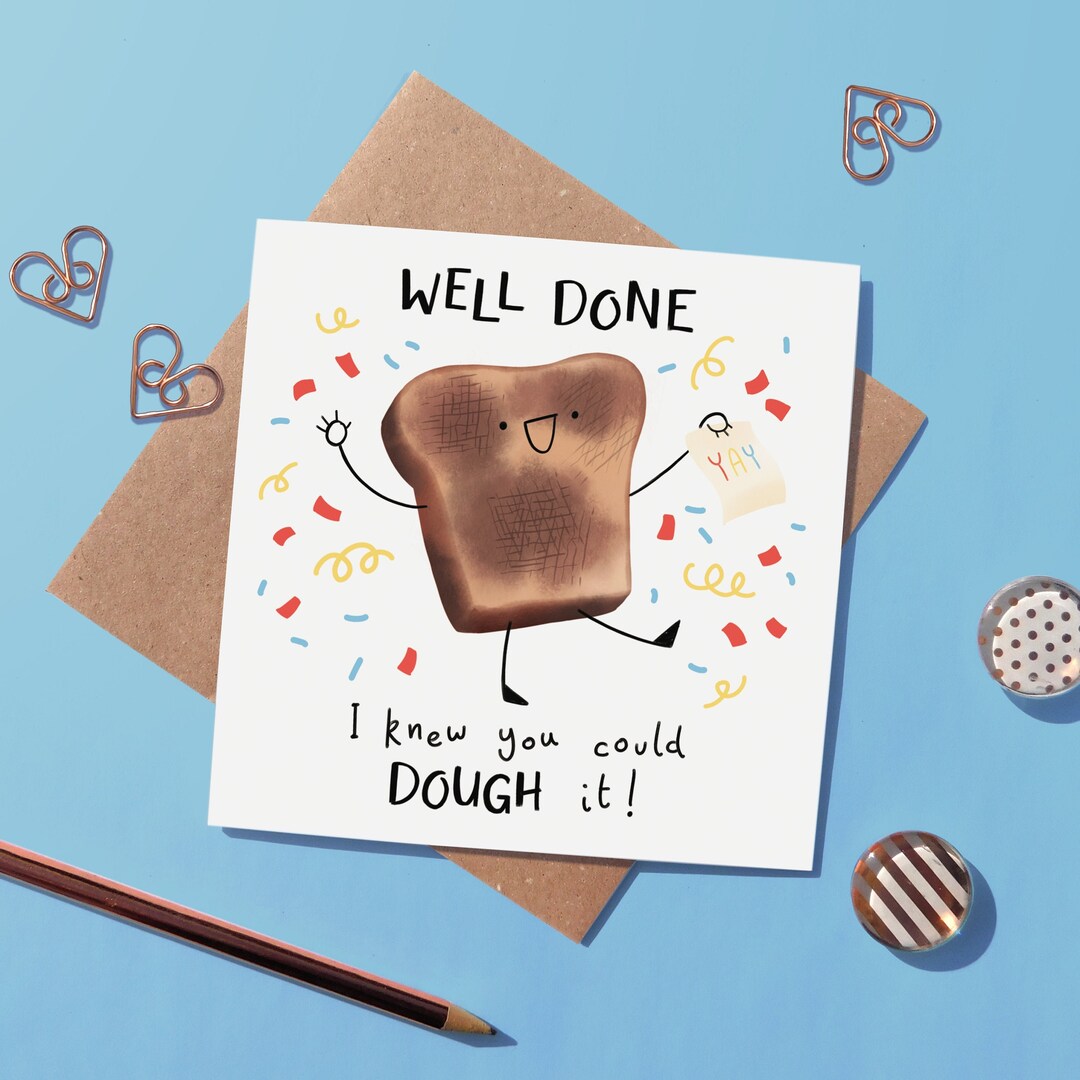 Congratulations Card for Graduates, Funny Bread Pun Toast Card, Results ...