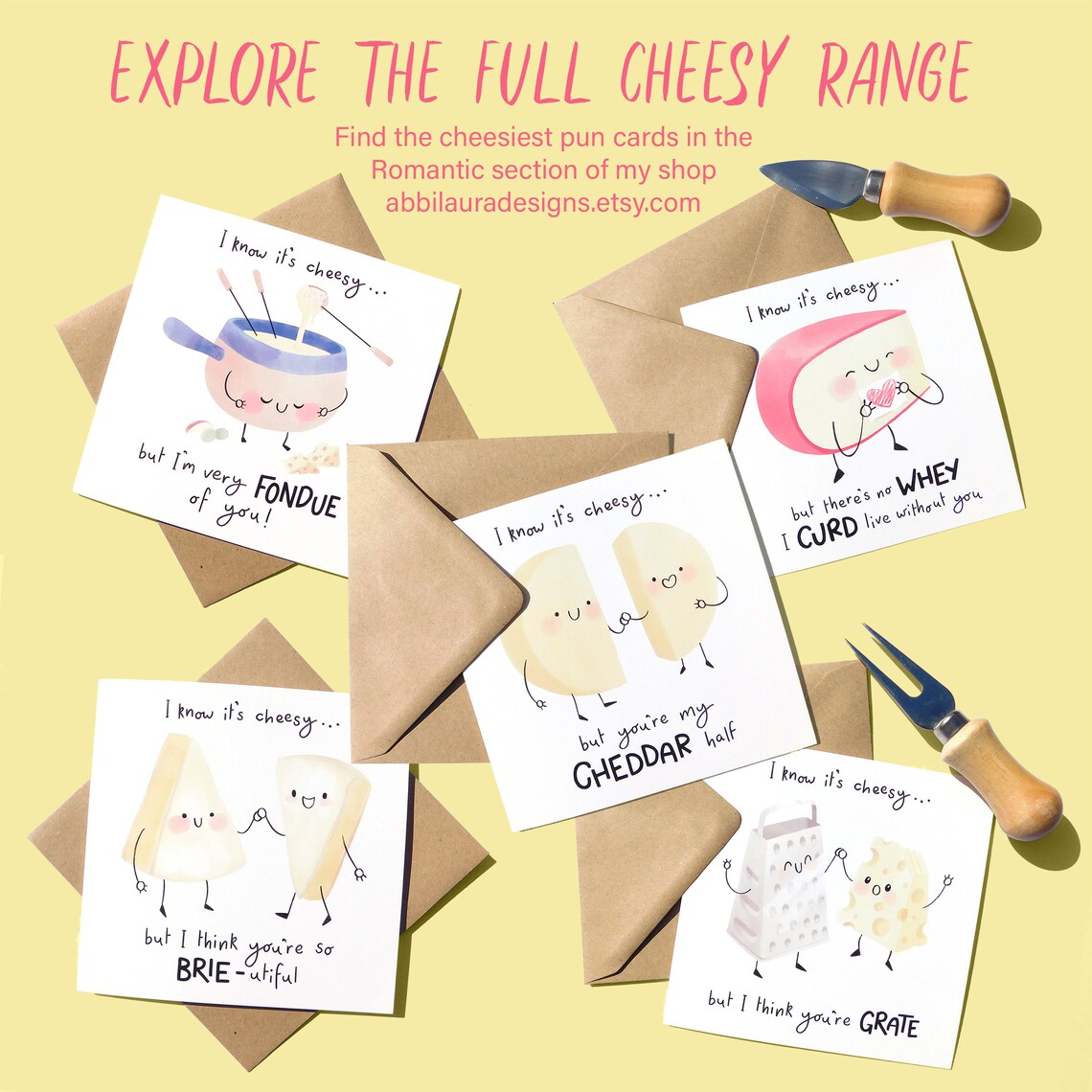 Cheese Pun Card Funny Card for Cheese Lovers Illustrated | Etsy