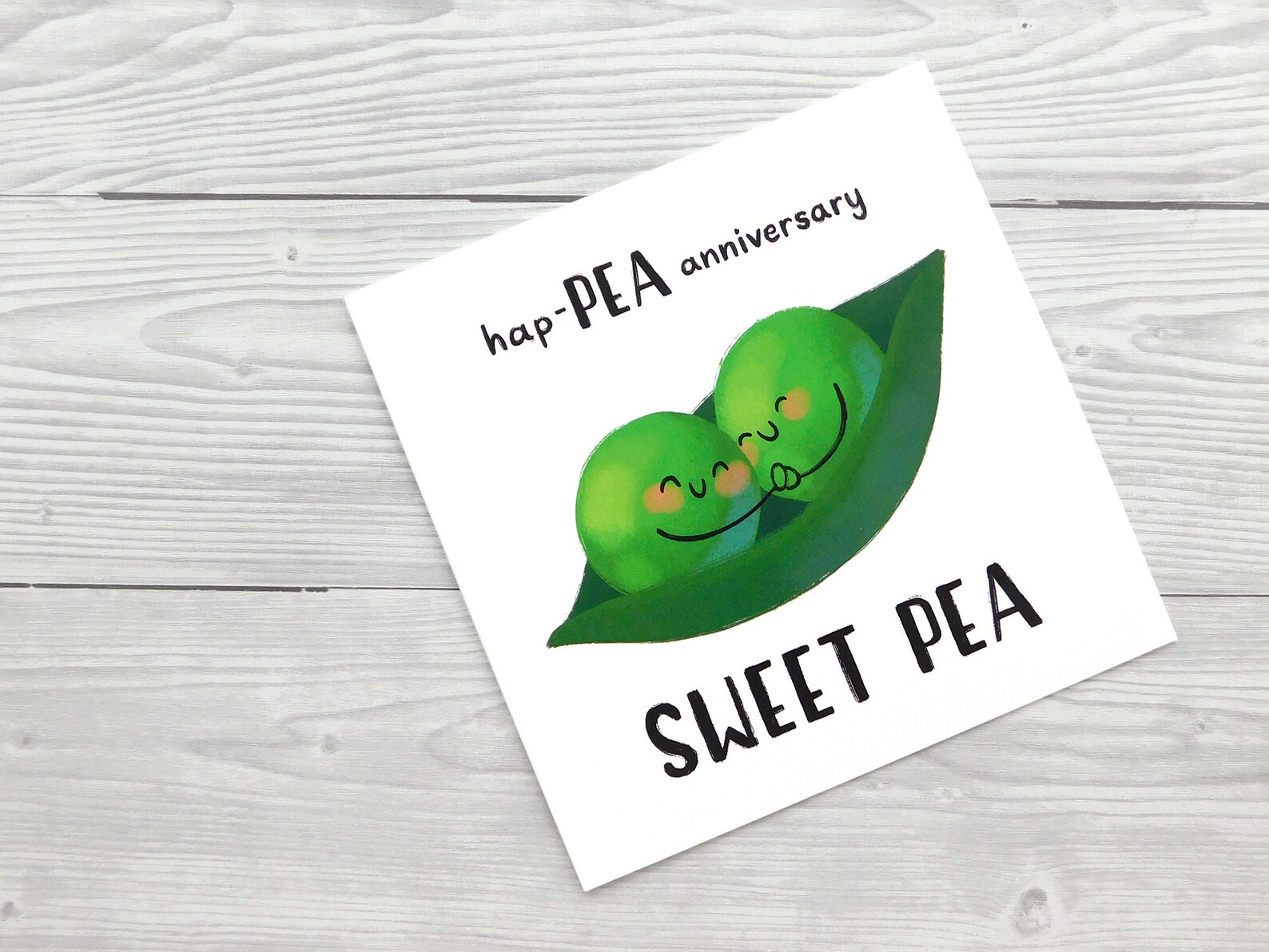Sweet Pea Anniversary Card Cute Vegetable Pun Card Hap-pea | Etsy UK