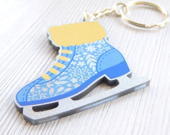Figure Skate Keychain - Etsy