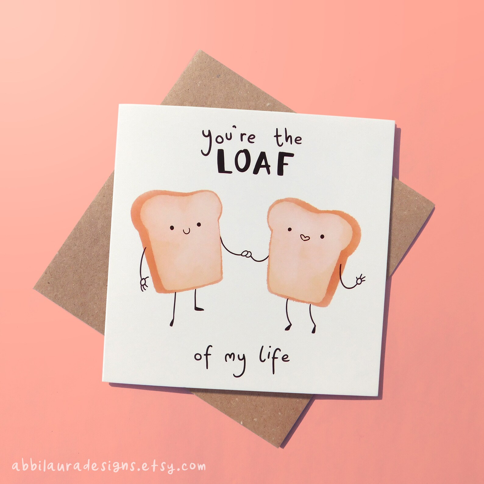 Romantic Bread Pun Card, Loaf of My Life Card, Cute Card for Bread ...