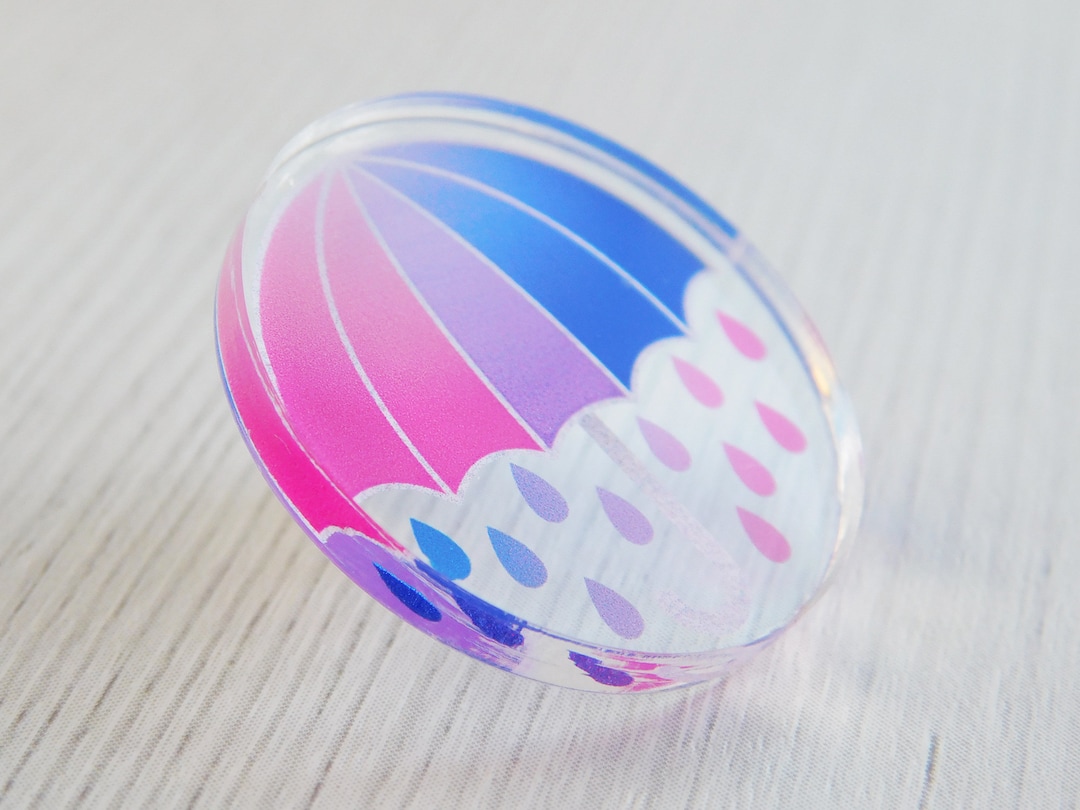 Bisexual Pride Umbrella Pin, Transparent Acrylic LGBTQIA+ Badge - Etsy