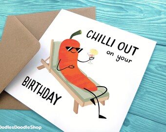 Chill Birthday Card - Etsy