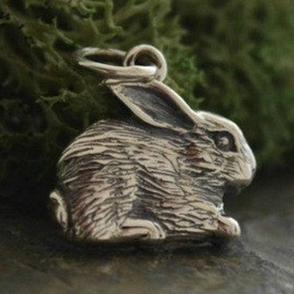 Sterling Silver Rabbit Charm - Etsy
