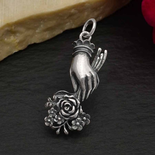 Silver Hand Charm - Etsy