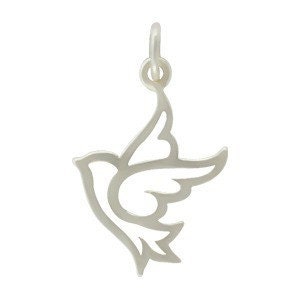Peace Dove Charm in Sterling Silver. Charms Only. Sterling | Etsy