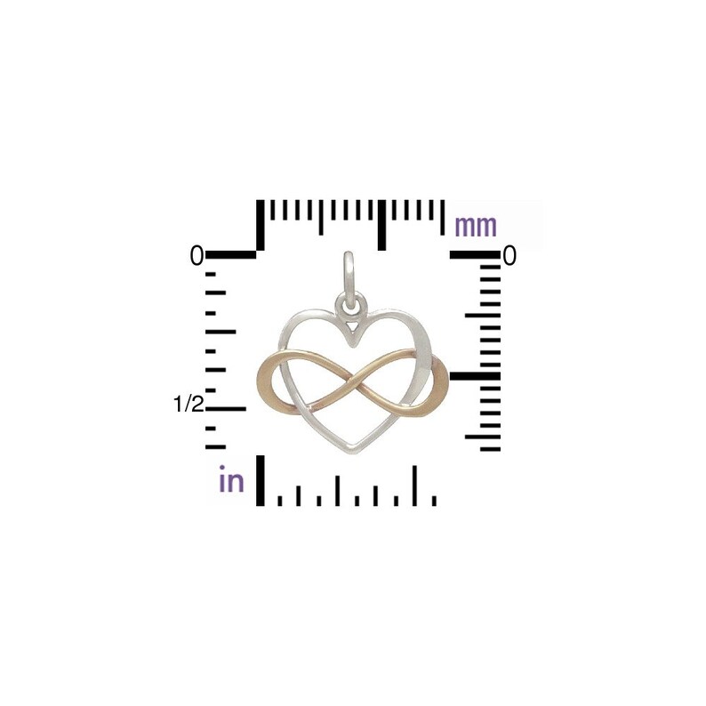 Infinity Heart Charm in Sterling Silver. Sterling Silver - Etsy