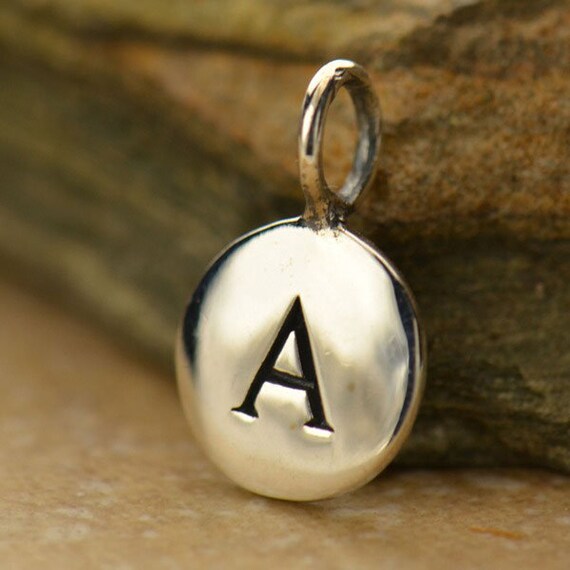 Letter Charm in Sterling Silver. Sterling Silver Charm. Charms - Etsy