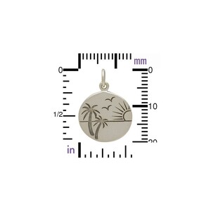 Sterling Silver Beach Charm With Etched Sunset Scene. Charms Only ...