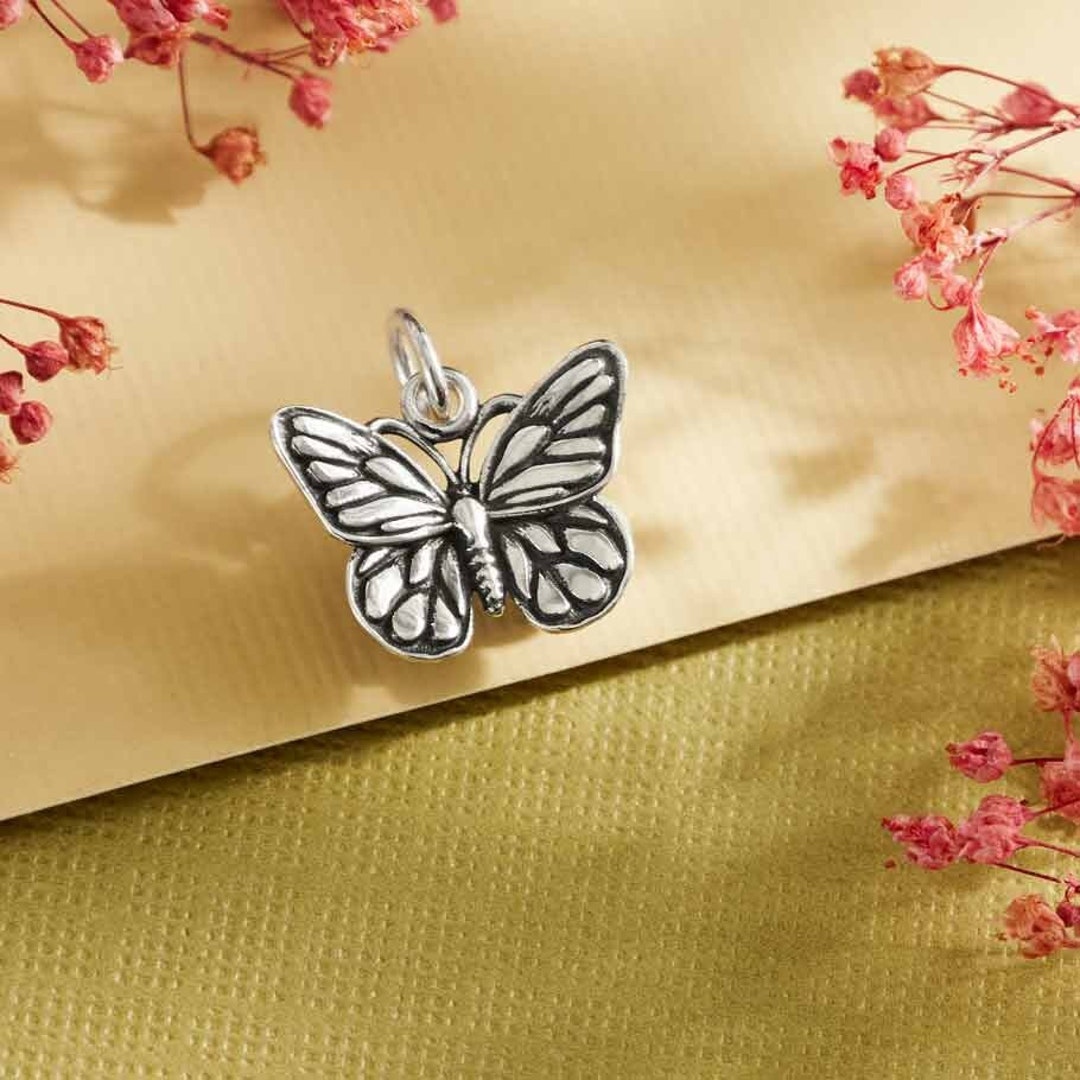 Sterling Silver Monarch Butterfly Charm, Sterling Silver Charm, Charms ...