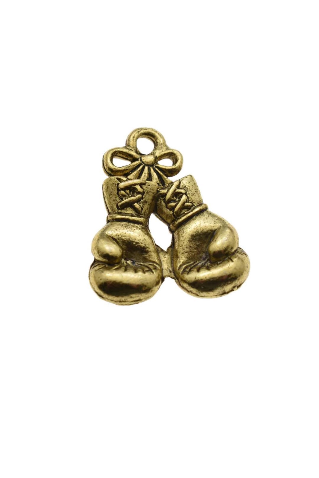 Boxing Gloves Charm in Antique Gold Plated Pewter. Boxing Gloves ...