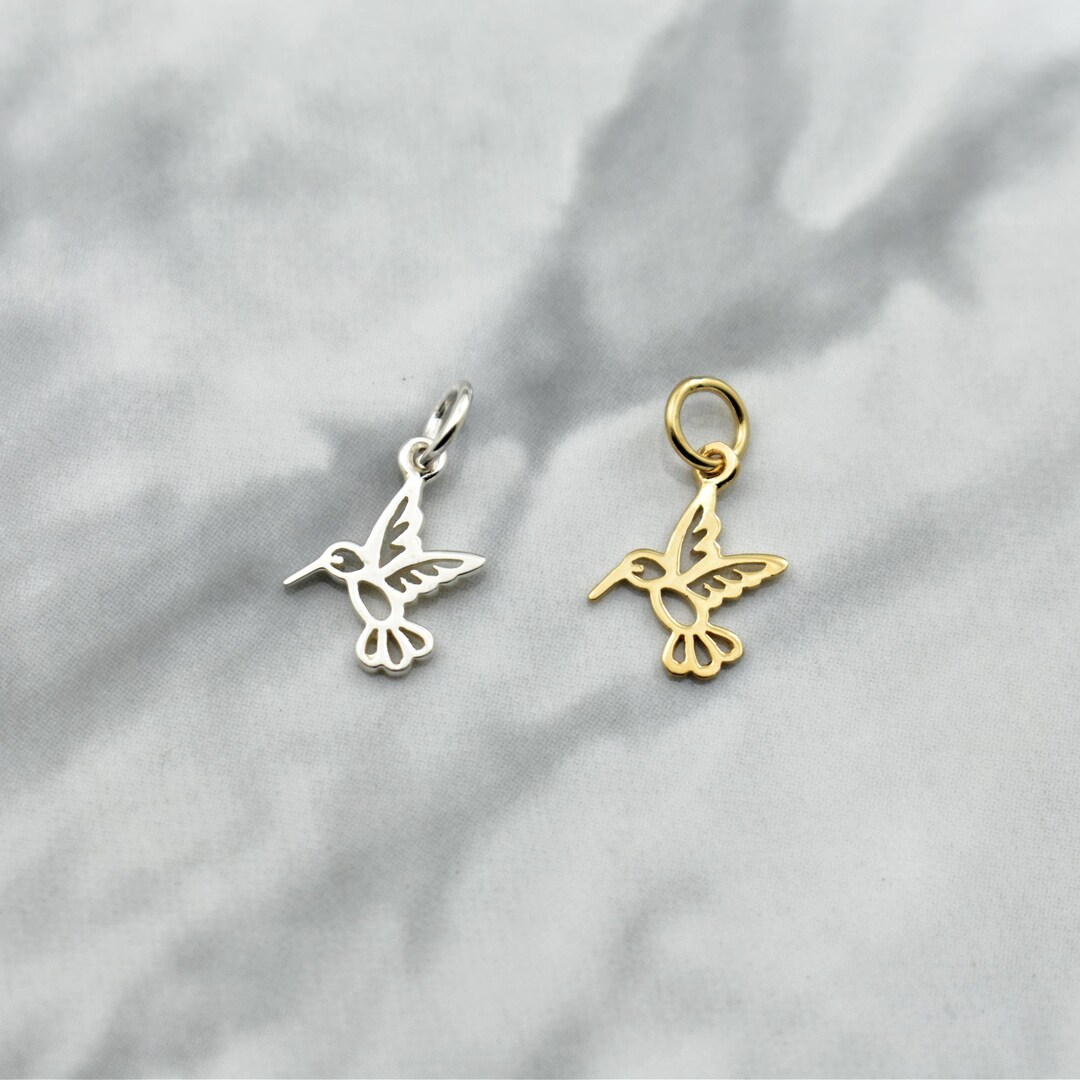 Hummingbird Charm in Sterling Silver. Sterling Silver Charm. Charms ...