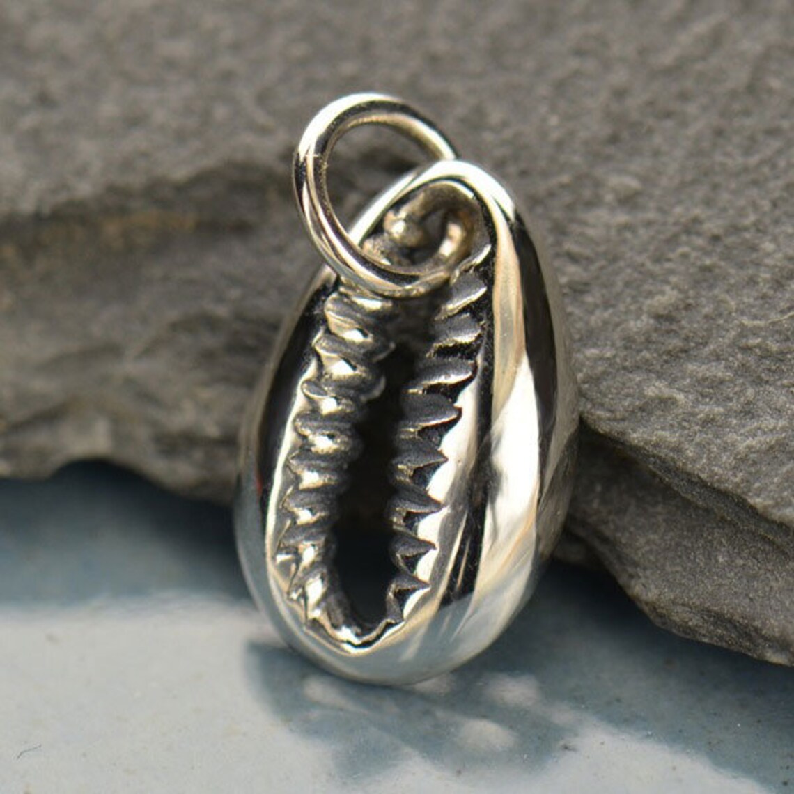 Cowrie Shell Charm in Sterling Silver. Sterling Silver Charm. - Etsy