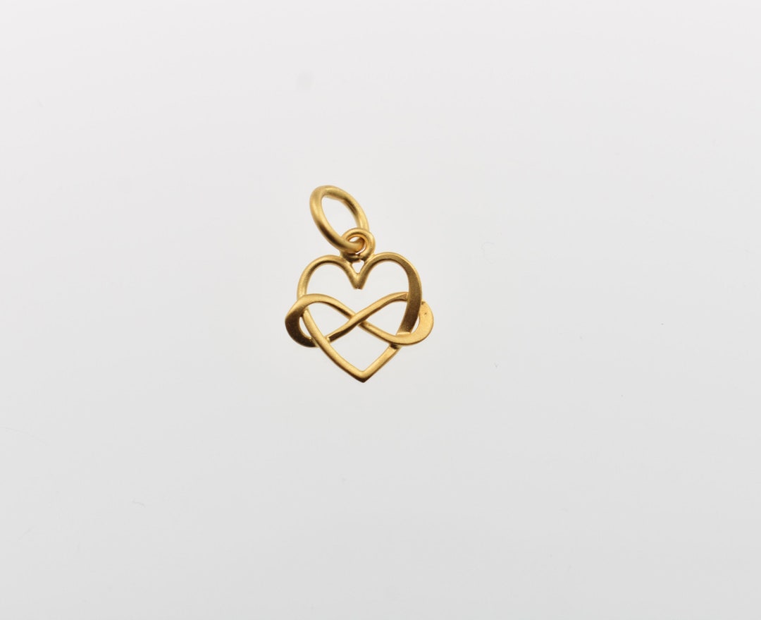 Tiny Infinity Heart Charm in 24K Gold Plated. Charms Only. DIY Jewelry ...