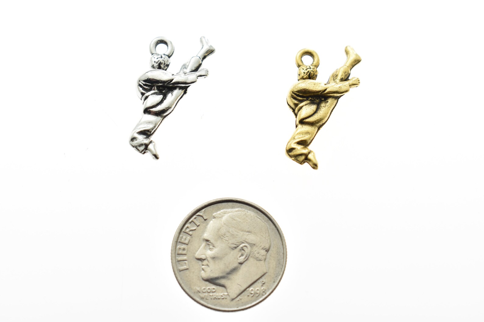Karate Charm in Antique Silver or Gold Plated Pewter. Karate - Etsy