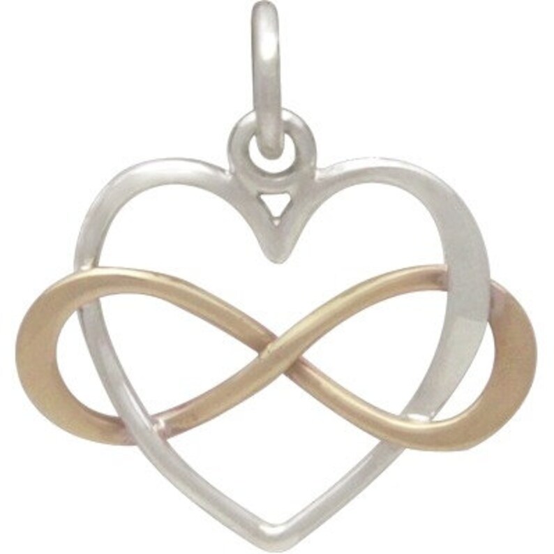 Infinity Heart Charm in Sterling Silver. Sterling Silver - Etsy
