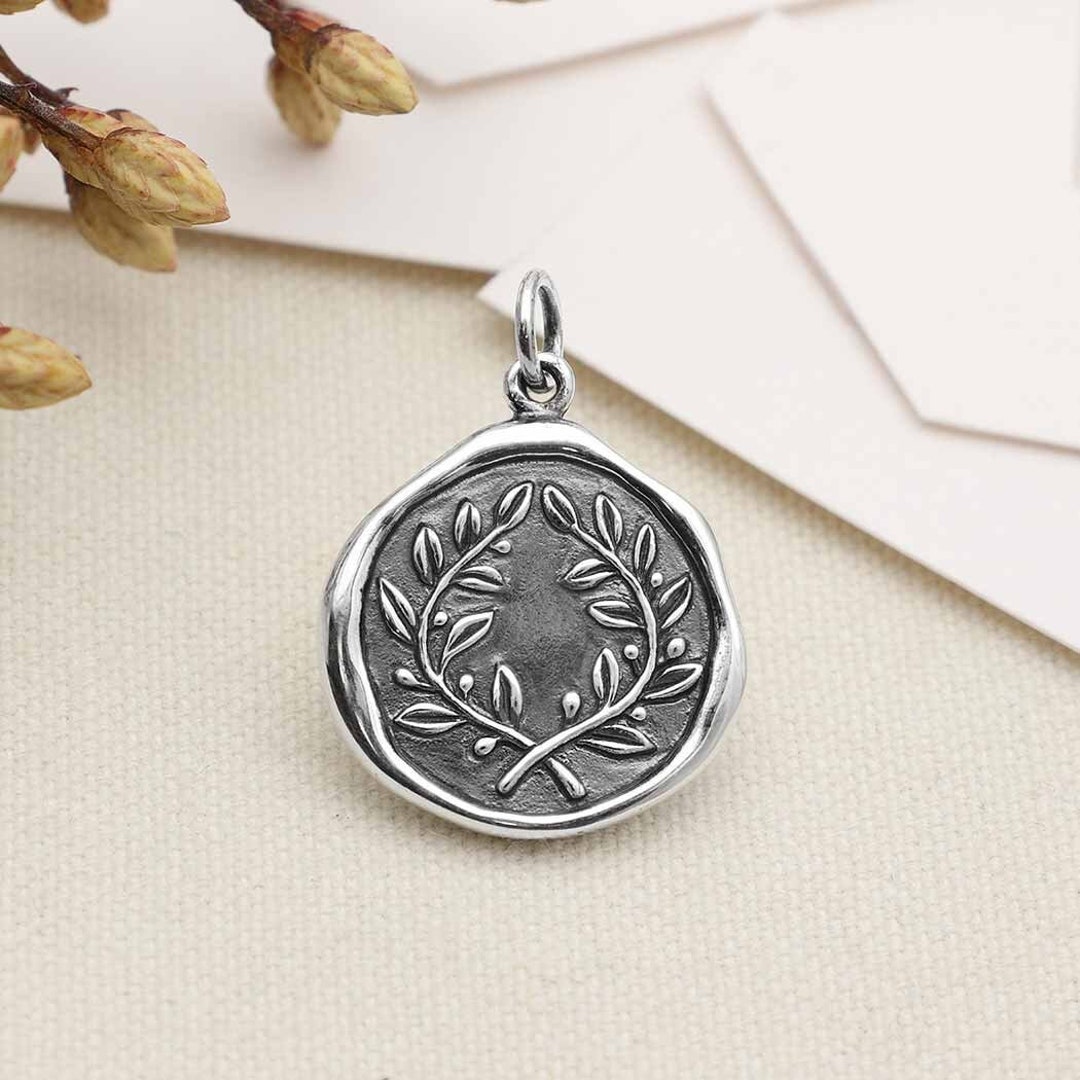 Sterling Silver Laurel Wreath Wax Seal Charm. Sterling Charms Only ...