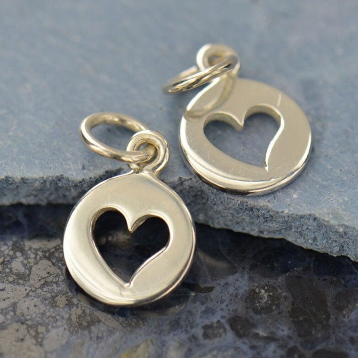 Tiny Round Charm in Sterling Silver. Sterling Silver Charm. - Etsy