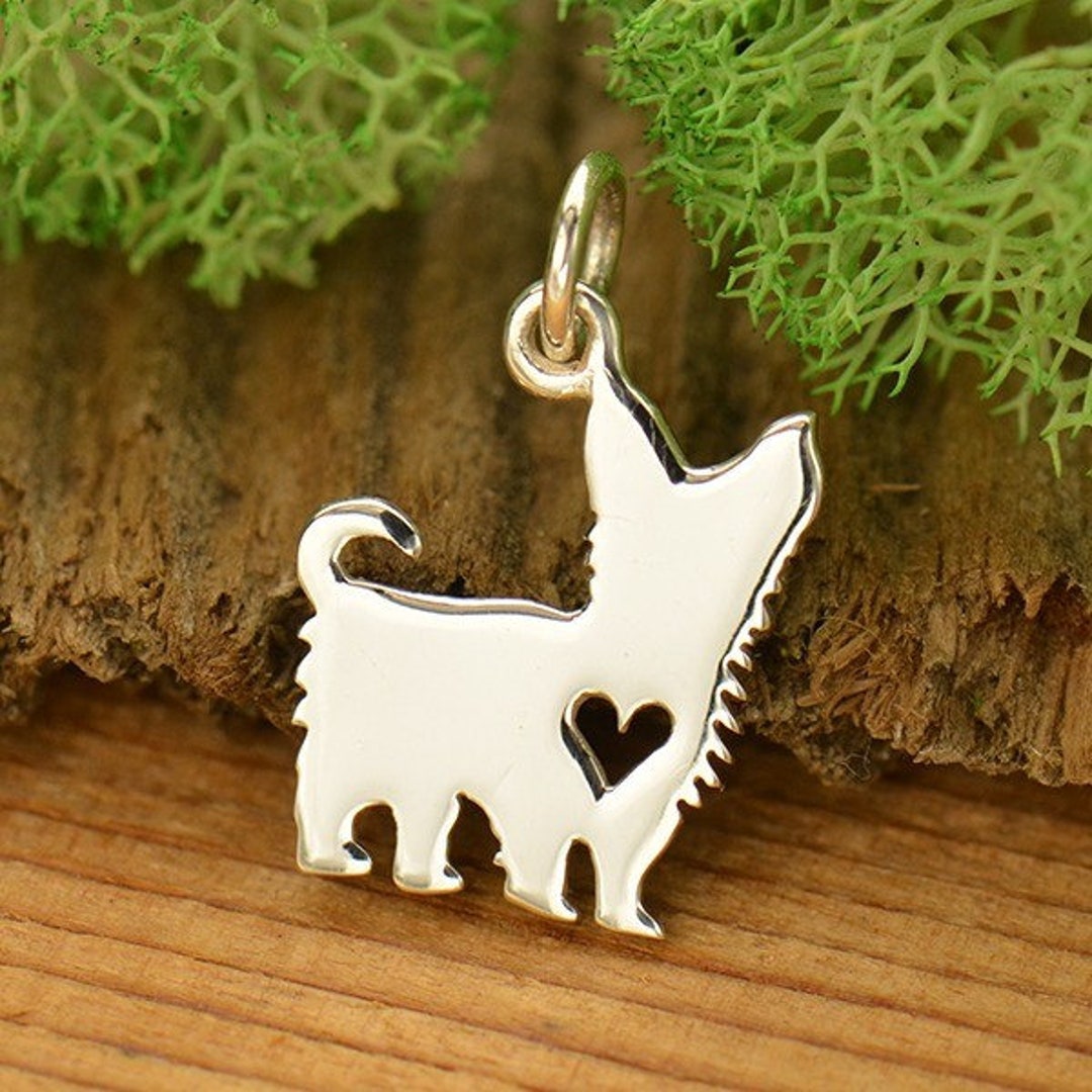 Sterling Silver Yorkshire Terrier Charm. Yorkie Jewelry. Sterling ...