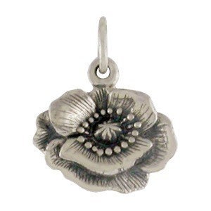 Poppy Charm in Sterling Silver. Sterling Silver Charm. Charms Only ...
