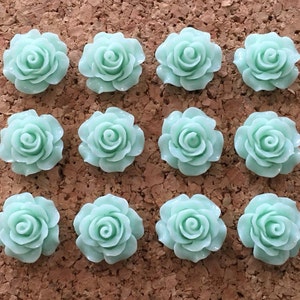 Flower Magnets or Push Pins Mint Green Roses - Etsy